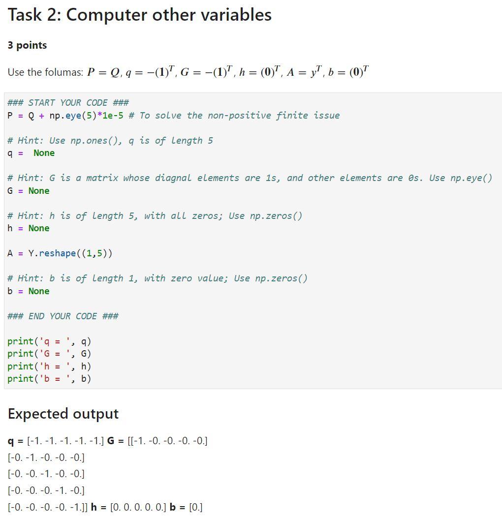 Solved Import Quadprog Import Numpy As Np The Helper