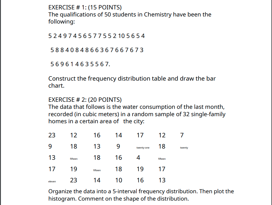 Solved EXERCISE # 1: (15 POINTS) The qualifications of 50 | Chegg.com