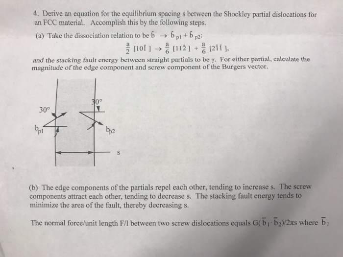 4. Derive an equation for the equilibrium spacing s | Chegg.com