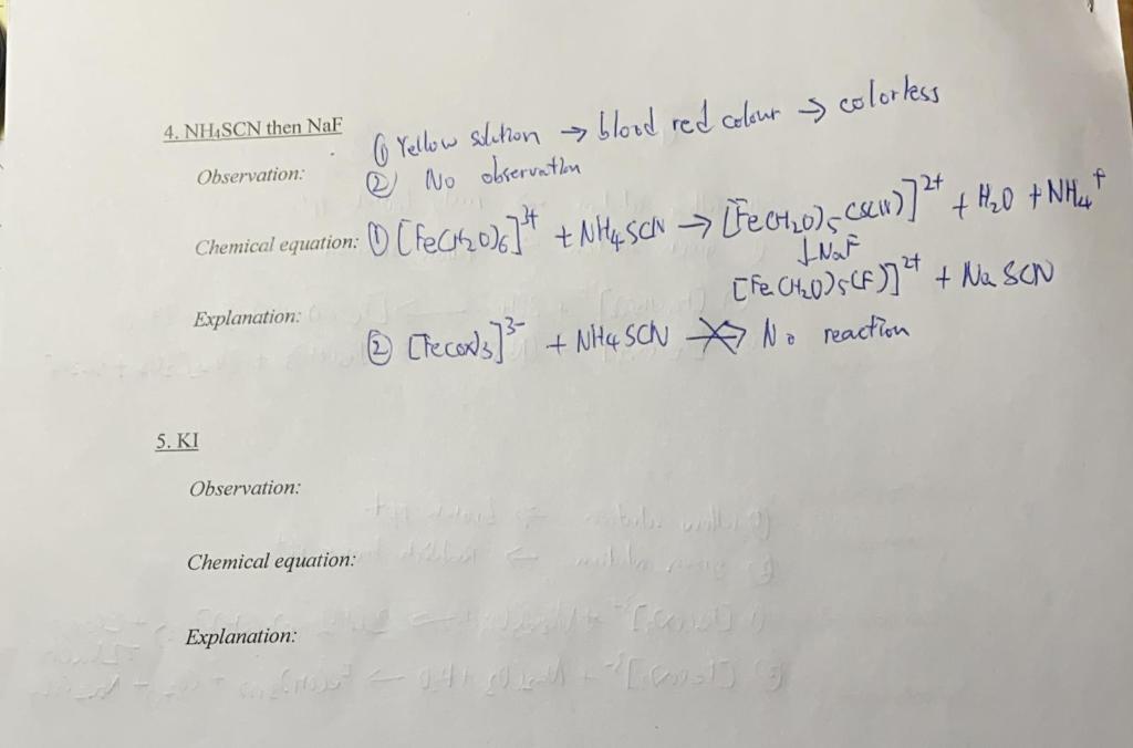 Solved Part B: Reactions of Iron(III) Oxalate Prepare | Chegg.com