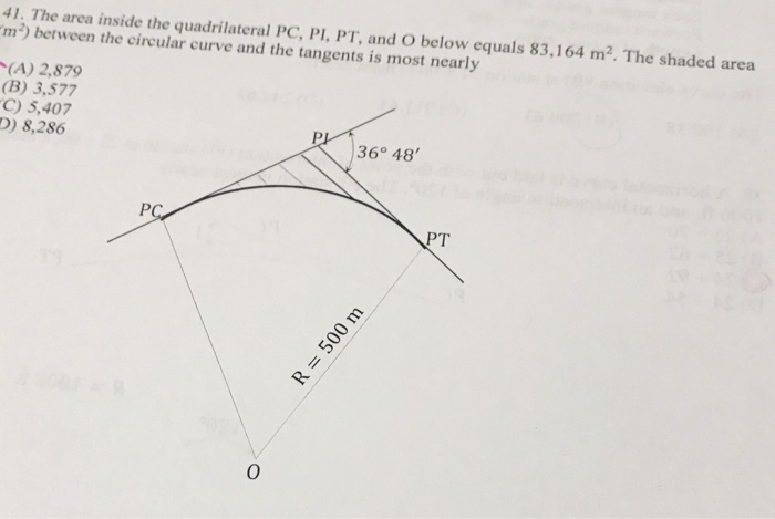 Solved 41, The area inside the quadrilateral PC, PI, PT, and | Chegg.com