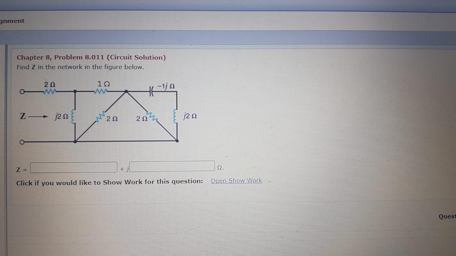 Solved gnment Chapter 8, Problem 8.011 (Circuit Solution) | Chegg.com