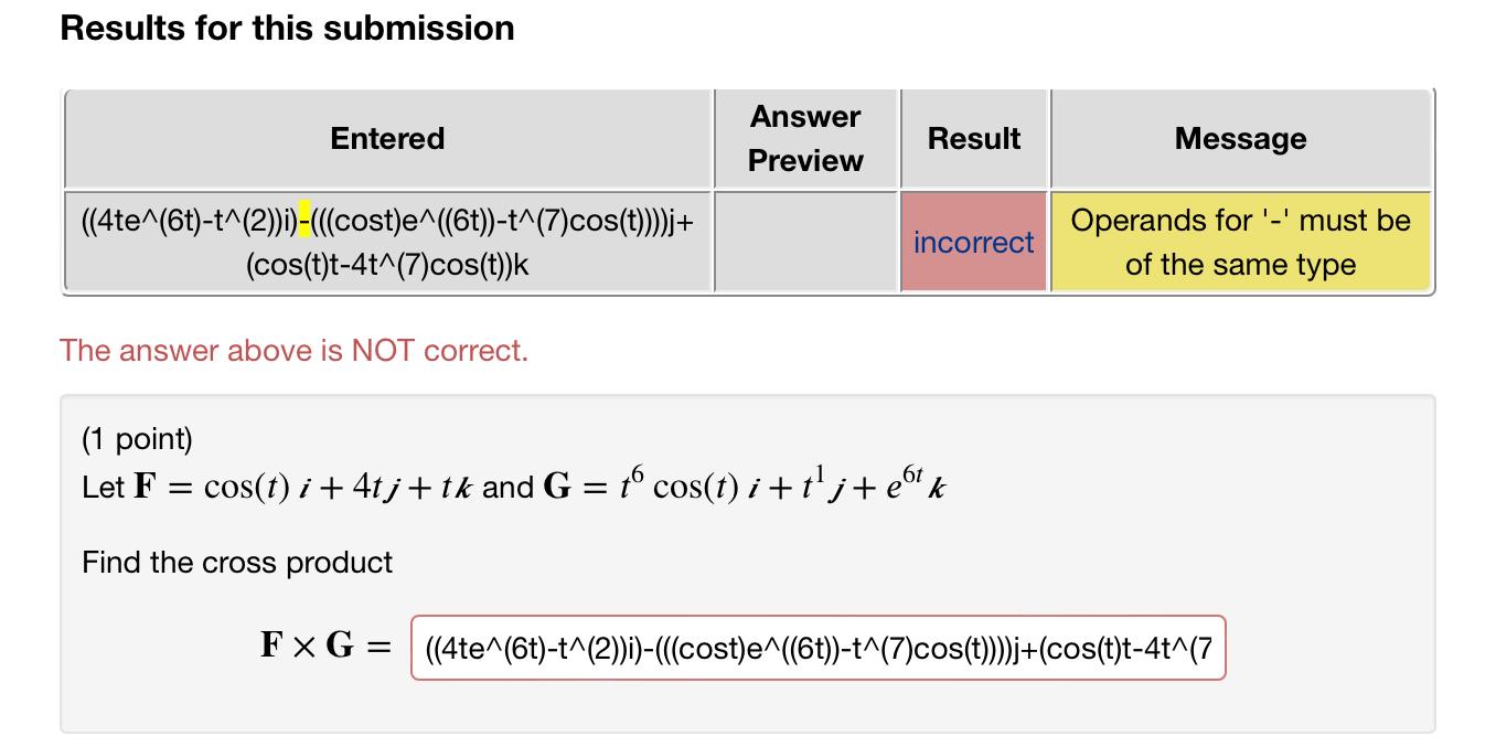 Solved Results For This Submission The Answer Above Is Not