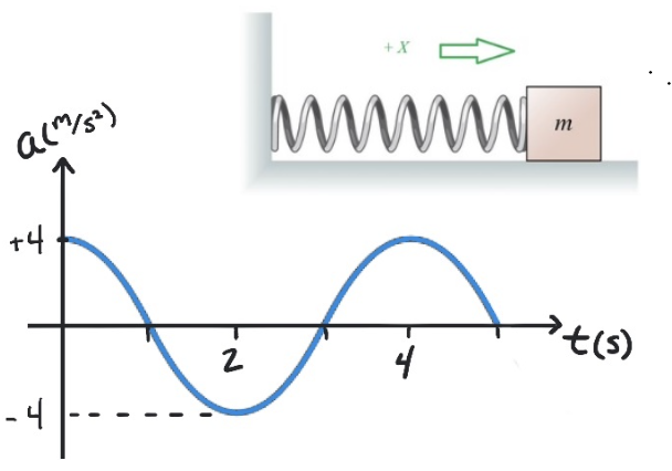 Solved The graph shows the acceleration of an oscillating | Chegg.com