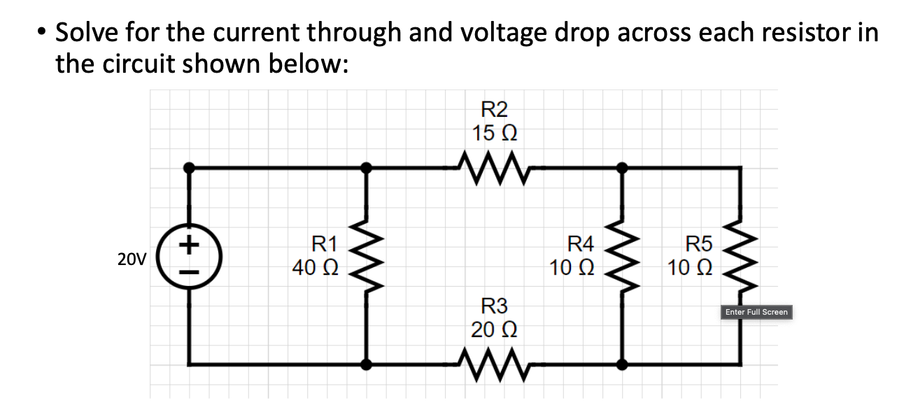 Solved Solve for the current through and voltage drop across | Chegg.com