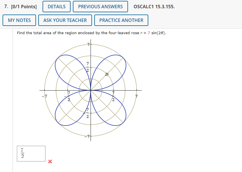 Solved Find the total area of the region enclosed by the | Chegg.com