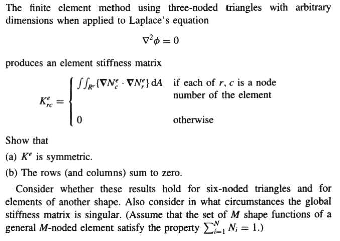 The finite element method using three-noded triangles | Chegg.com