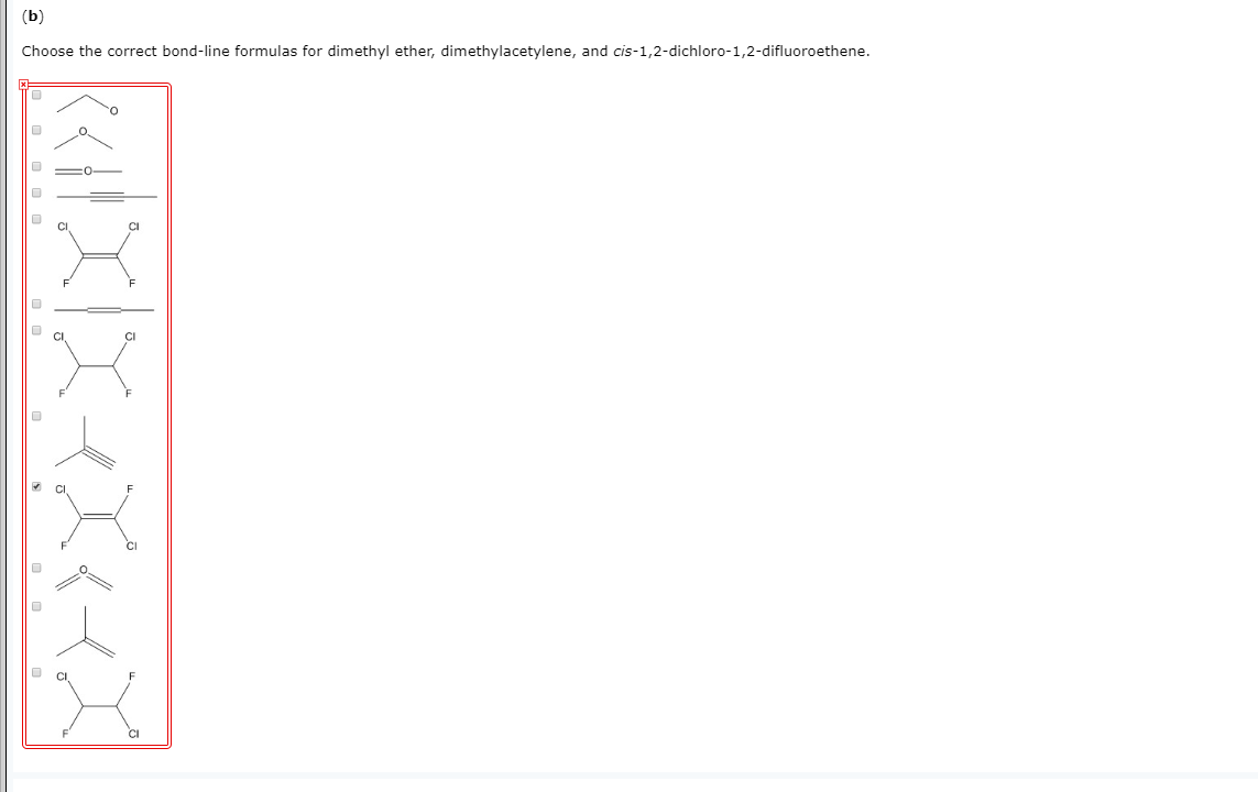 Solved (b) Choose the correct bond-line formulas for | Chegg.com