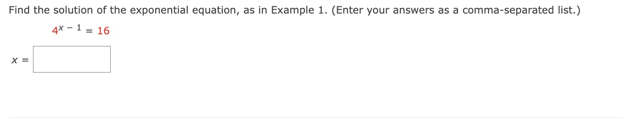 Solved Find the solution of the exponential equation, as in | Chegg.com