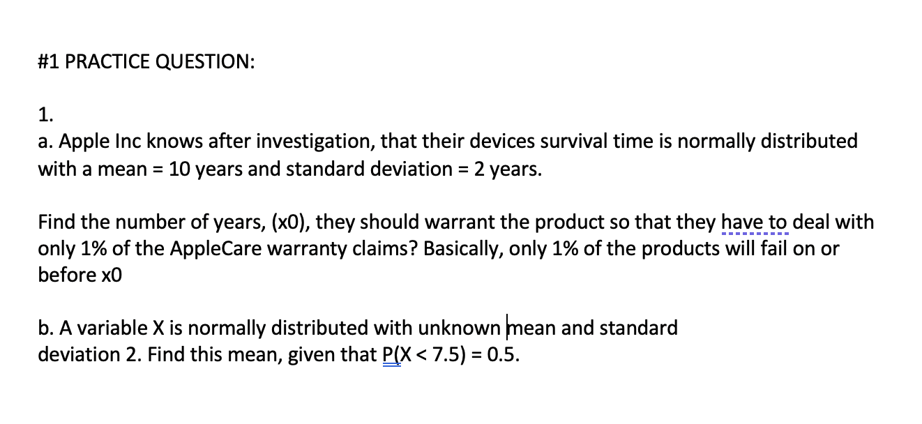 Solved #1 PRACTICE QUESTION: 1. a. Apple Inc knows after | Chegg.com