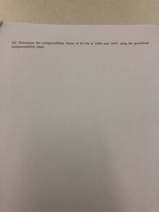 Solved Q2 Determine the compressibility factor of R134a at | Chegg.com