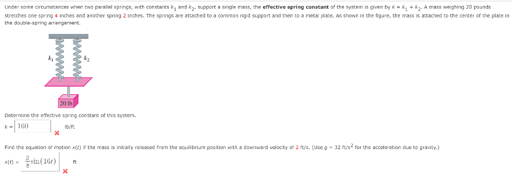 Solved Under some circumstances when two parallel springs, | Chegg.com