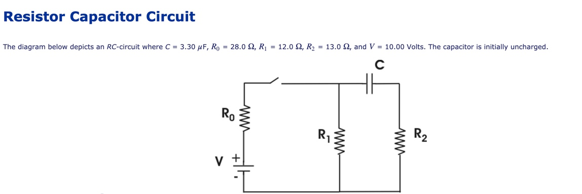 Solved Resistor Capacitor Circuit The diagram below depicts | Chegg.com