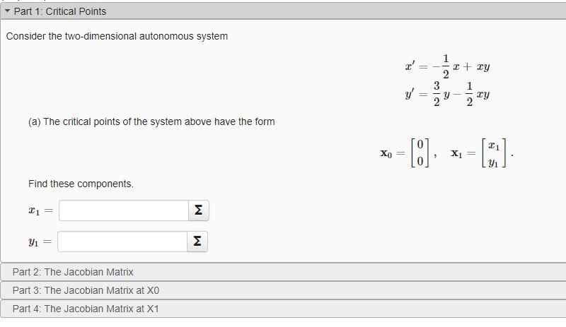 Solved Part 1: Critical Points Consider the two-dimensional | Chegg.com