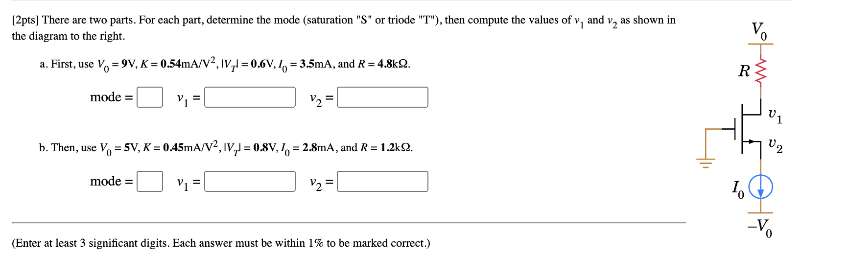 Solved [2pts] There are two parts. For each part, determine | Chegg.com
