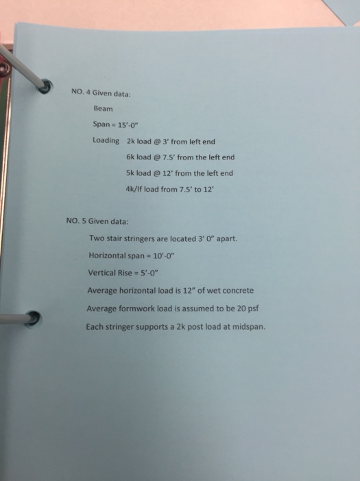 CONS 3015 PROBLEM 4-C-4 FORMWORK PROBLEMS Develop & | Chegg.com