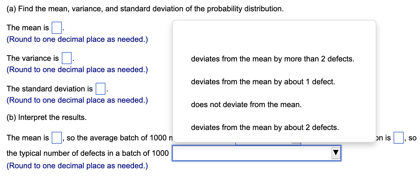 Solved Use the probability distribution to complete parts | Chegg.com