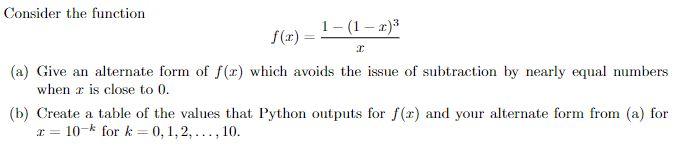 Solved Consider the function 1-(1-x)³ f(x) I (a) Give an | Chegg.com