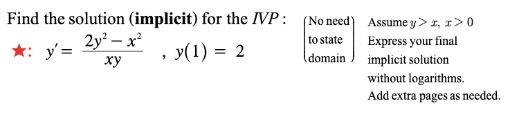 Solved 5)(1) Find the solution (explicit) for the | Chegg.com