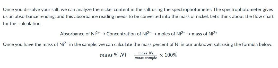 Solved Once you dissolve your salt, we can analyze the | Chegg.com