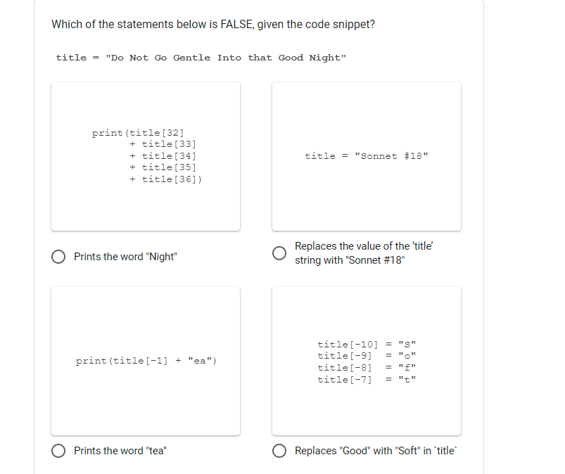 Solved What will the following code snippet print? | Chegg.com