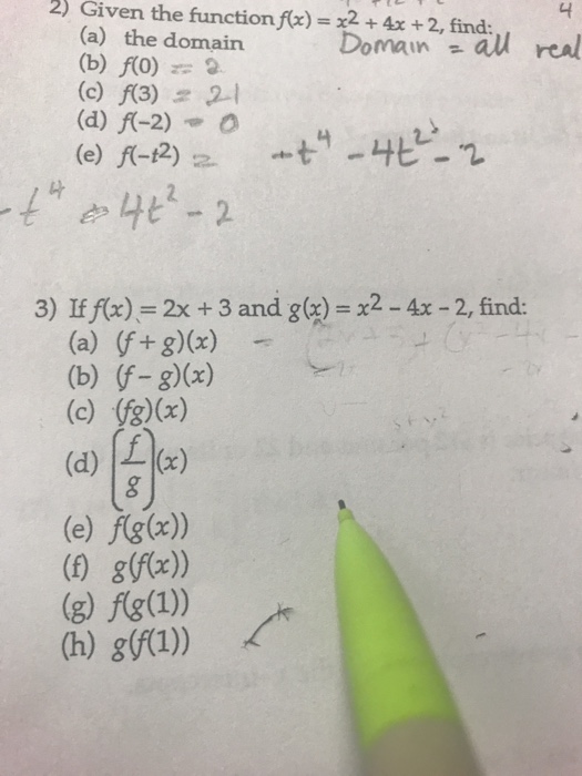 Solved Given the function f(x) = x^2 + 4x + 2, find: (a) | Chegg.com