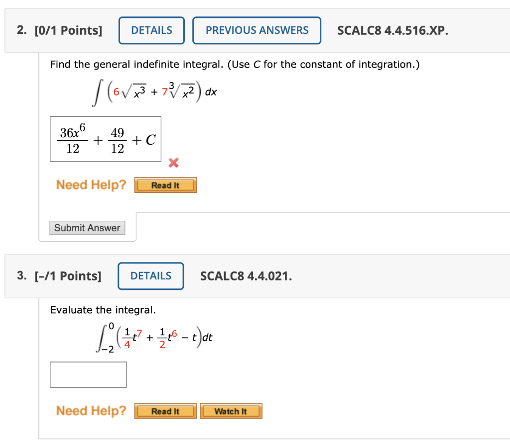 Solved 2. [0/1 Points] DETAILS PREVIOUS ANSWERS SCALC8 | Chegg.com