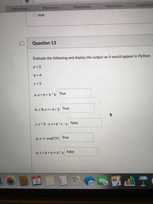 Solved Evaluate the following and display the output as it | Chegg.com