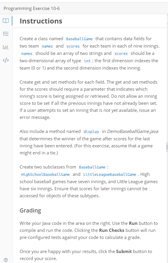 Solved Programming Exercise 10-6 Instructions Create a class | Chegg.com