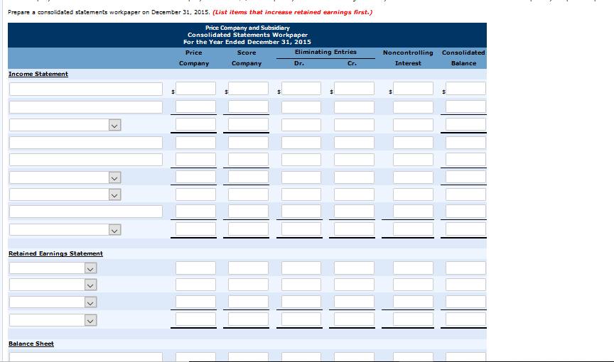 Solved Price Company purchased 90% consisting of common | Chegg.com
