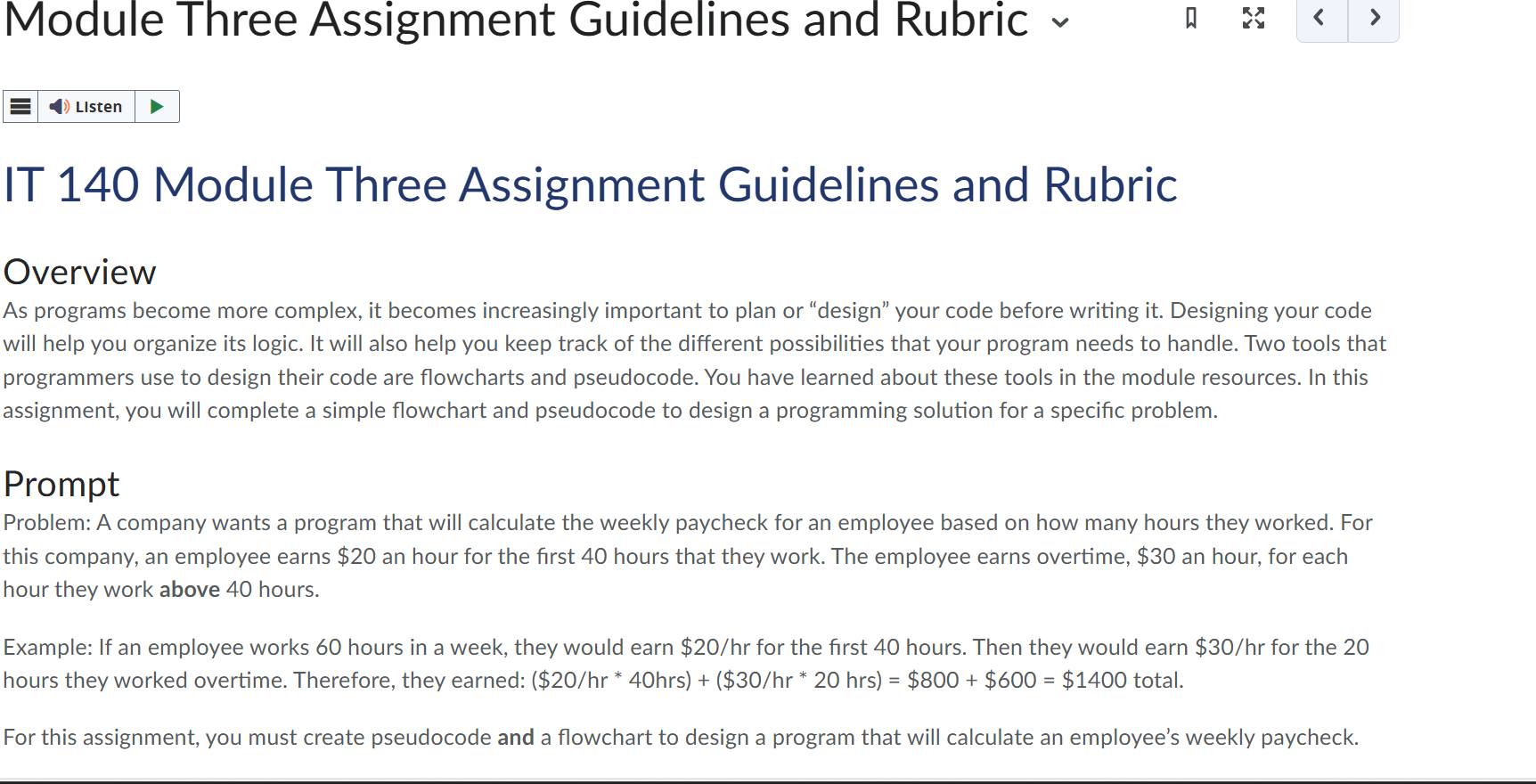 Module Three Assignment Guidelines and Rubric ¬IT 140 | Chegg.com