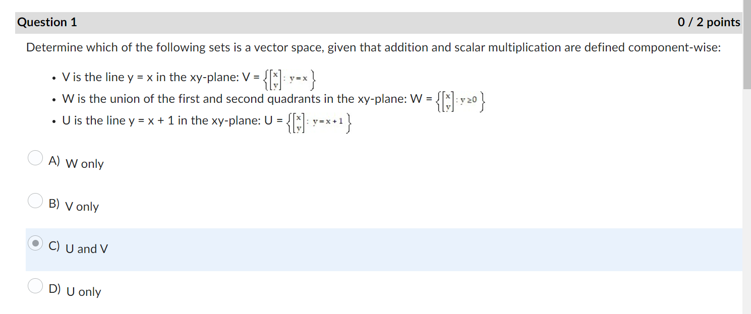 Solved Determine which of the following sets is a vector | Chegg.com