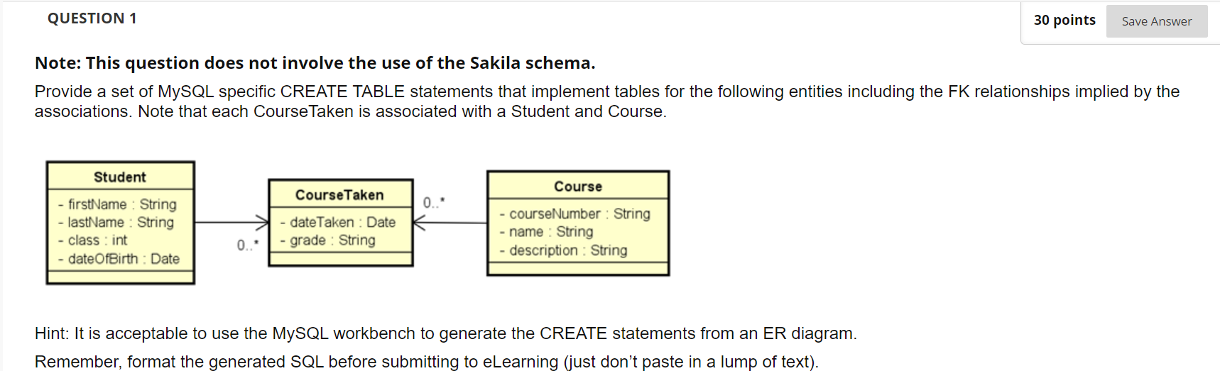 Solved QUESTION 1 30 points Save Answer Note: This question | Chegg.com