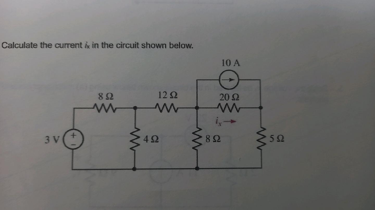 Solved Calculate the current ix in the circuit shown below. | Chegg.com