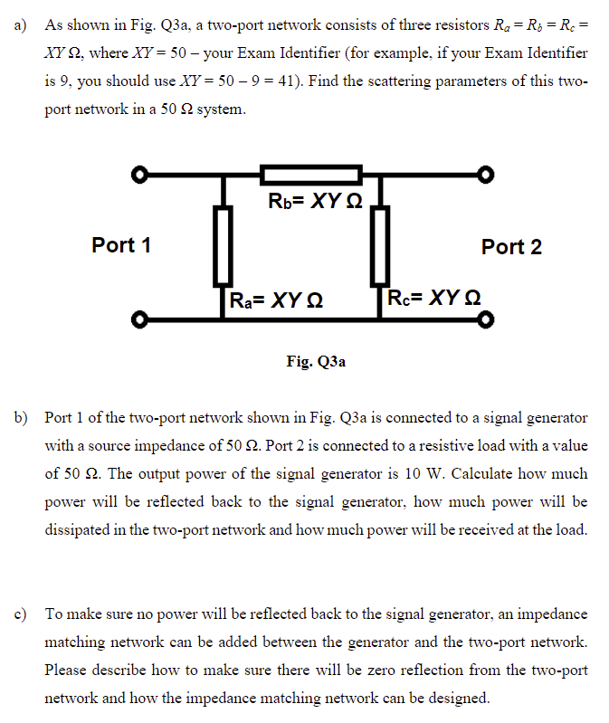 Solved = a) As shown in Fig. 23a, a two-port network | Chegg.com