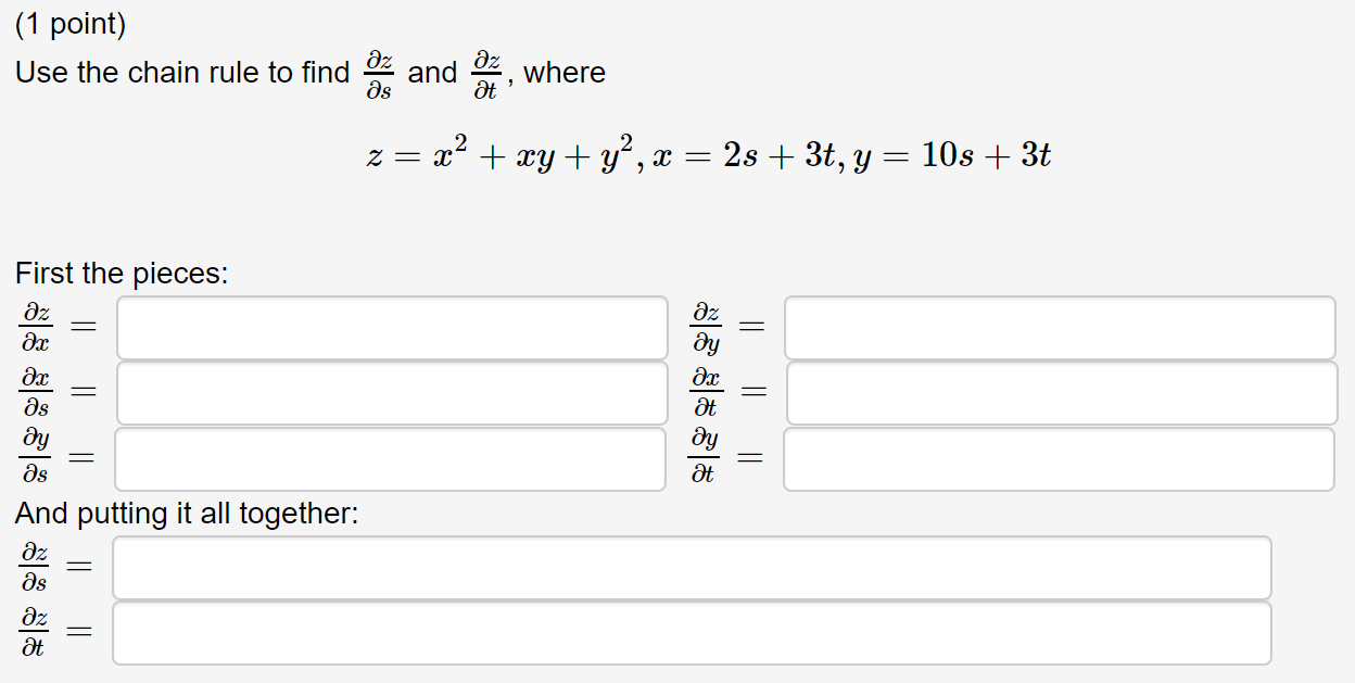 Solved CHAIN RULE PROBLEMS: Please solve parts A, B, C, and | Chegg.com