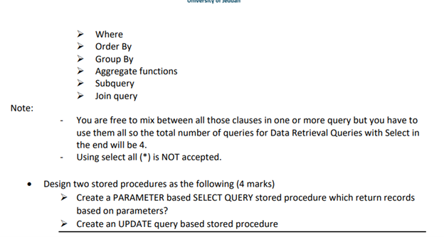 Populate your tables with 5 rows at least. (2 marks) | Chegg.com