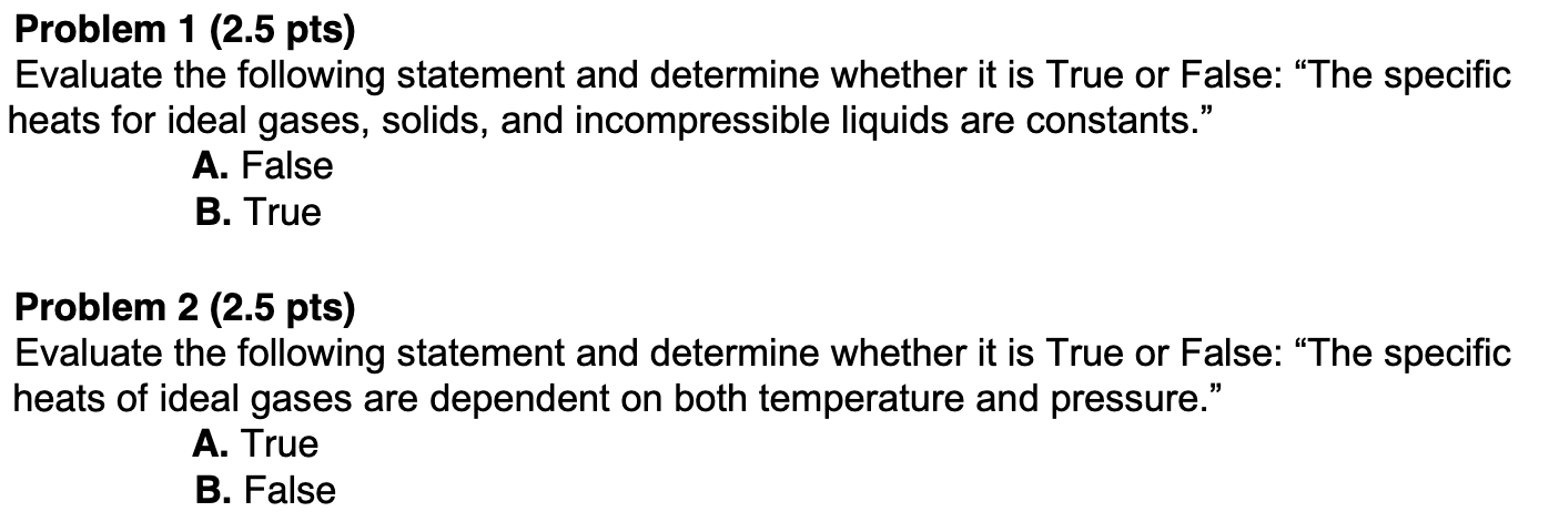 Solved Problem 1 (2.5 pts) Evaluate the following statement | Chegg.com