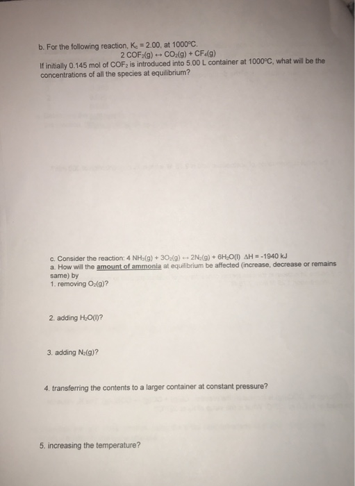 Solved 4a. Phosgene. COCl2(g) is formed by the reaction: | Chegg.com