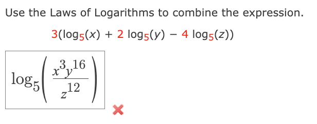 Solved Use the Laws of Logarithms to combine the expression. | Chegg.com