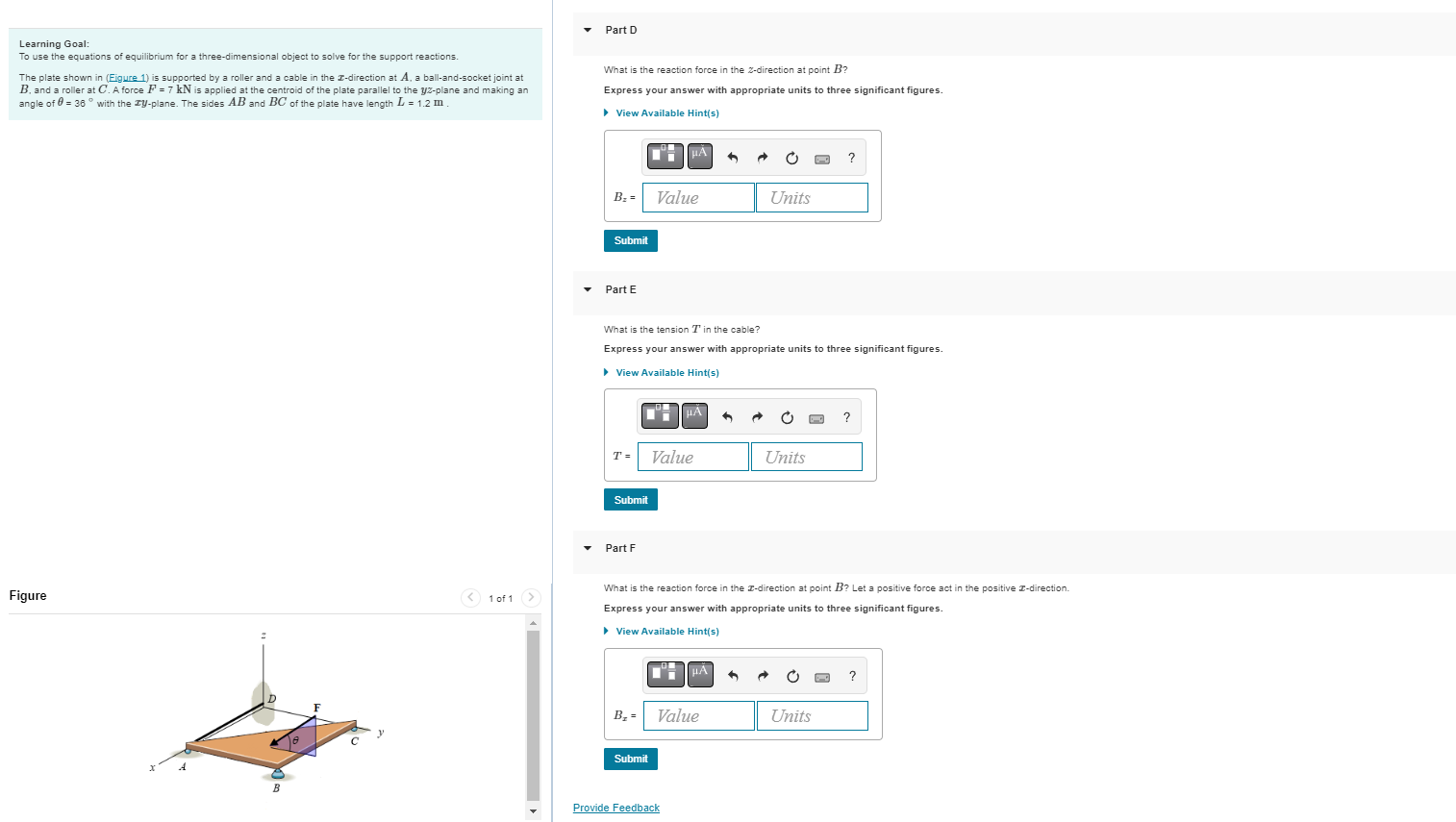 Solved Learning Goal: To use the equations of equilibrium | Chegg.com