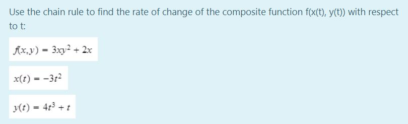 Solved Use the chain rule to find the rate of change of the | Chegg.com