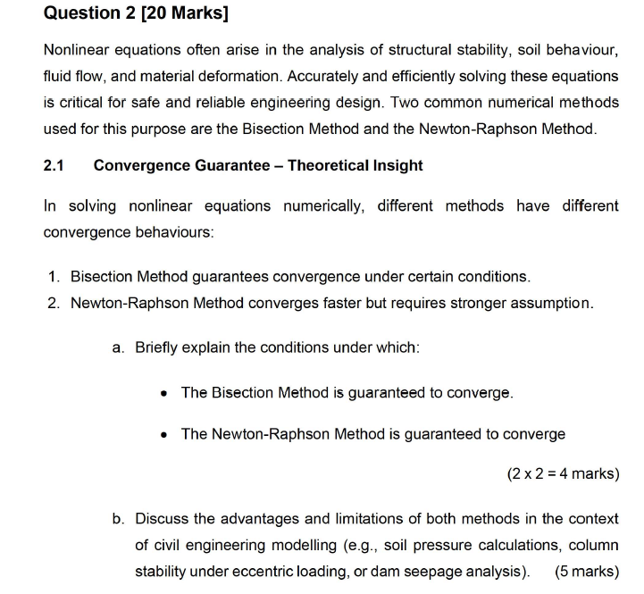 Solved Question 2 [20 ﻿Marks] ﻿Nonlinear equations often | Chegg.com