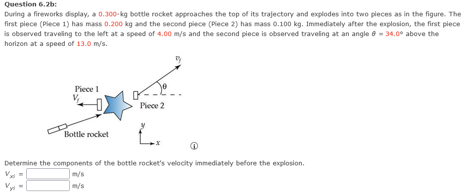 Solved During a fireworks display, a 0.300−kg bottle rocket | Chegg.com