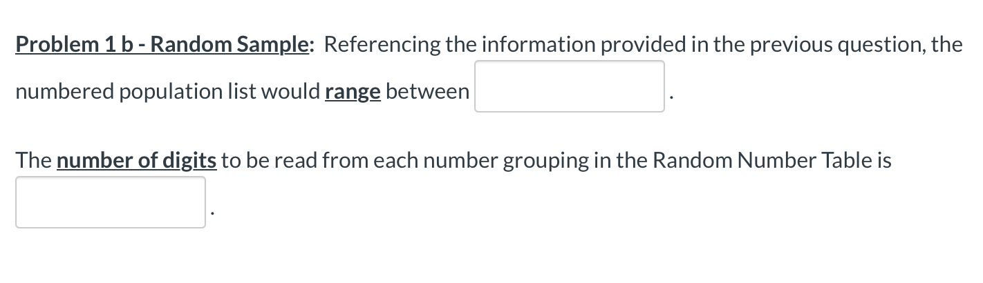 Solved Random Number Table 13962 70992 65172 28053 02190 | Chegg.com