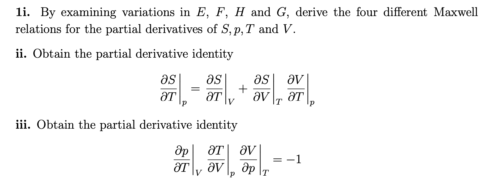 Solved 1i. By examining variations in E,F,H and G, derive | Chegg.com