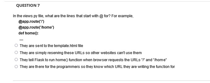 Solved In the views.py file, what are the lines that start | Chegg.com