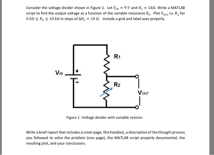Solved Consider the voltage divider shown in Figure 1, Let | Chegg.com