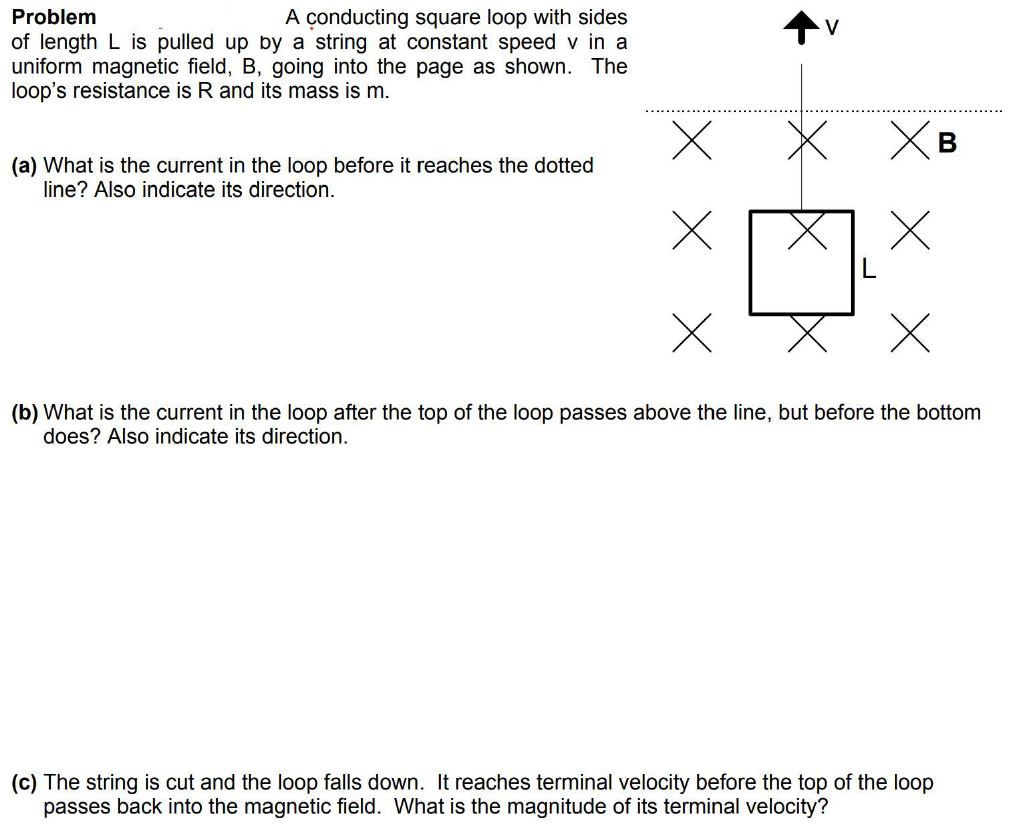 Solved Problem A conducting square loop with sides of length | Chegg.com