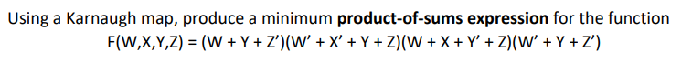 Solved Using a Karnaugh map, produce a minimum | Chegg.com